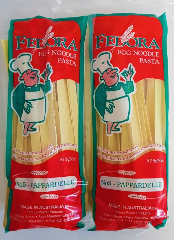 ‘Fedora’ Egg Noodle Pasta – Pappardelle No.5 375gm PREMIUM – Grandma Rosies