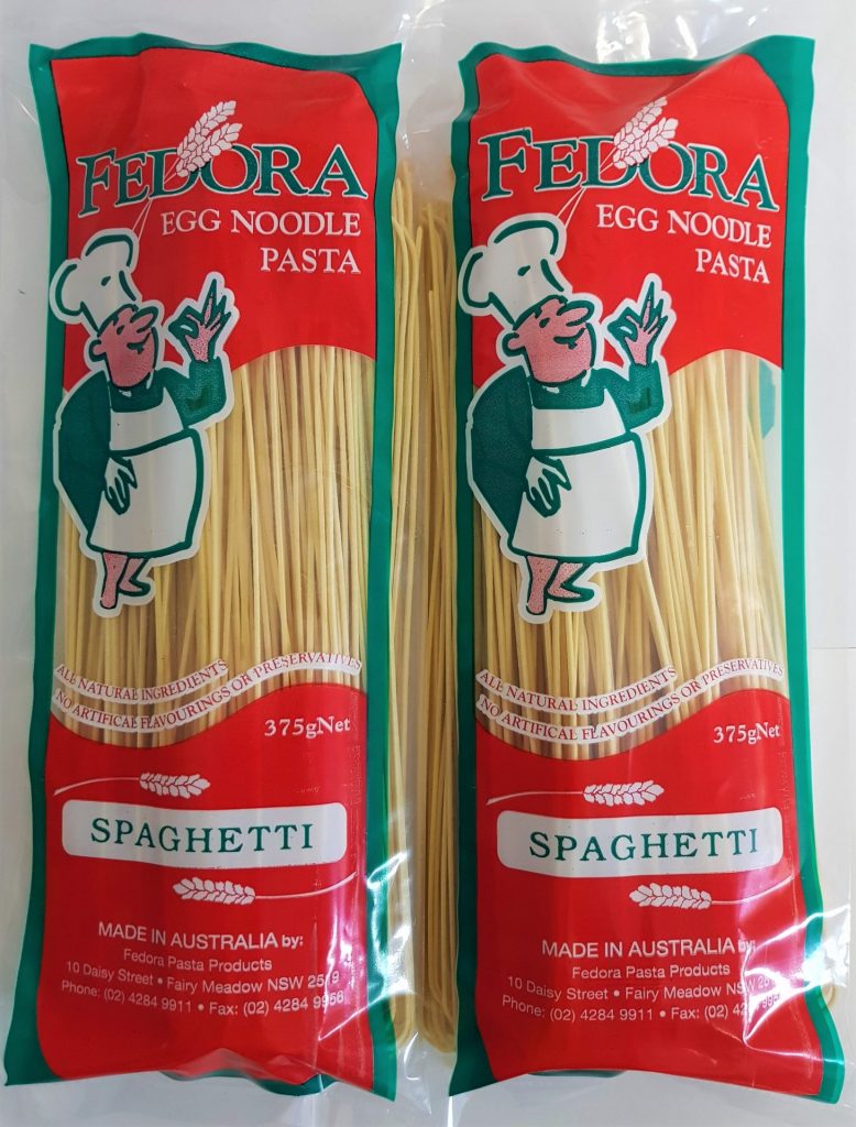 ‘Fedora’ Egg Noodle Pasta – Spaghetti 375gm PREMIUM – Grandma Rosies