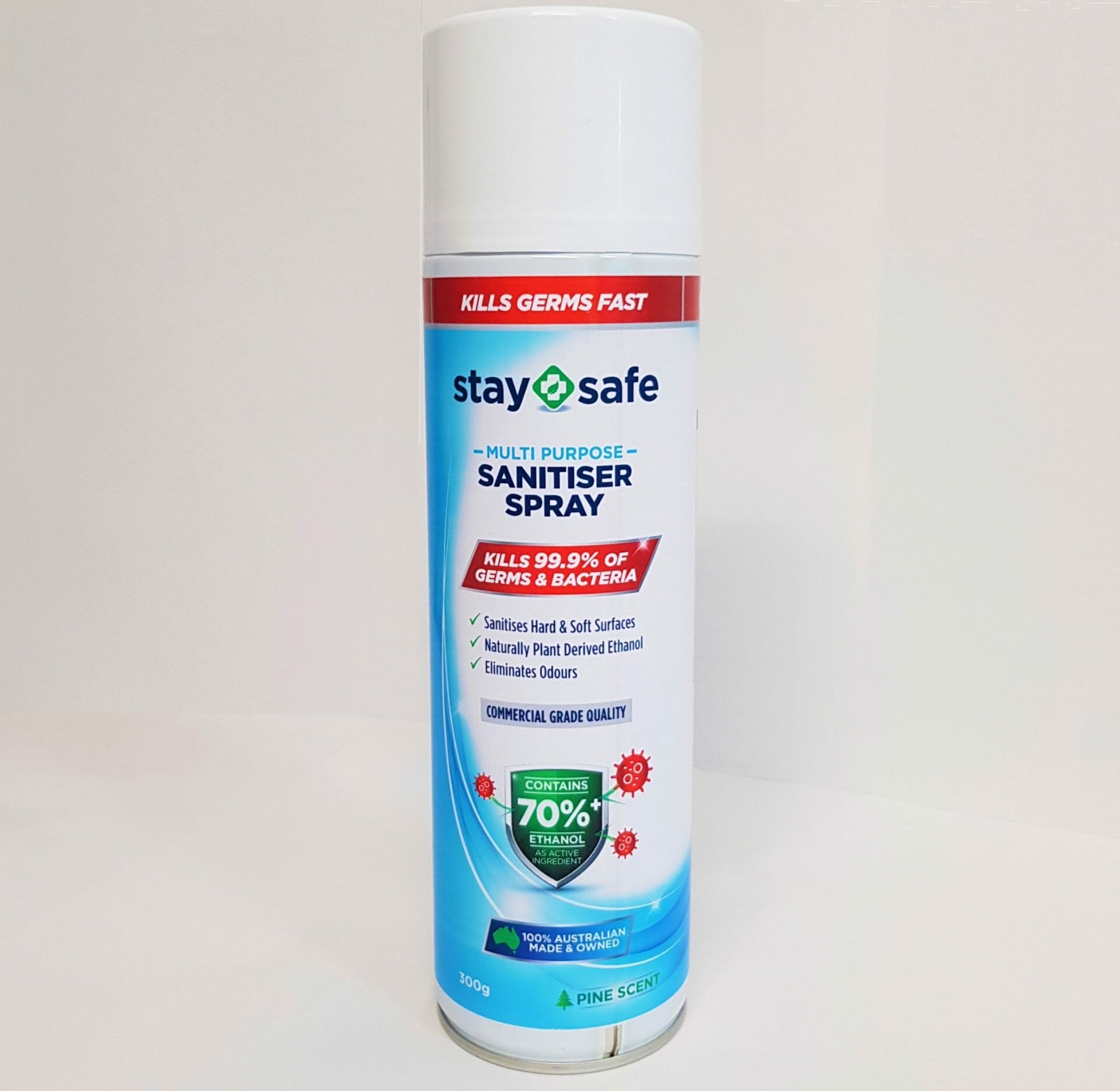 Sanitizer Spray Can 300gm ‘Stay Safe’ Brand, *COMMERCIAL STRENGTH ...